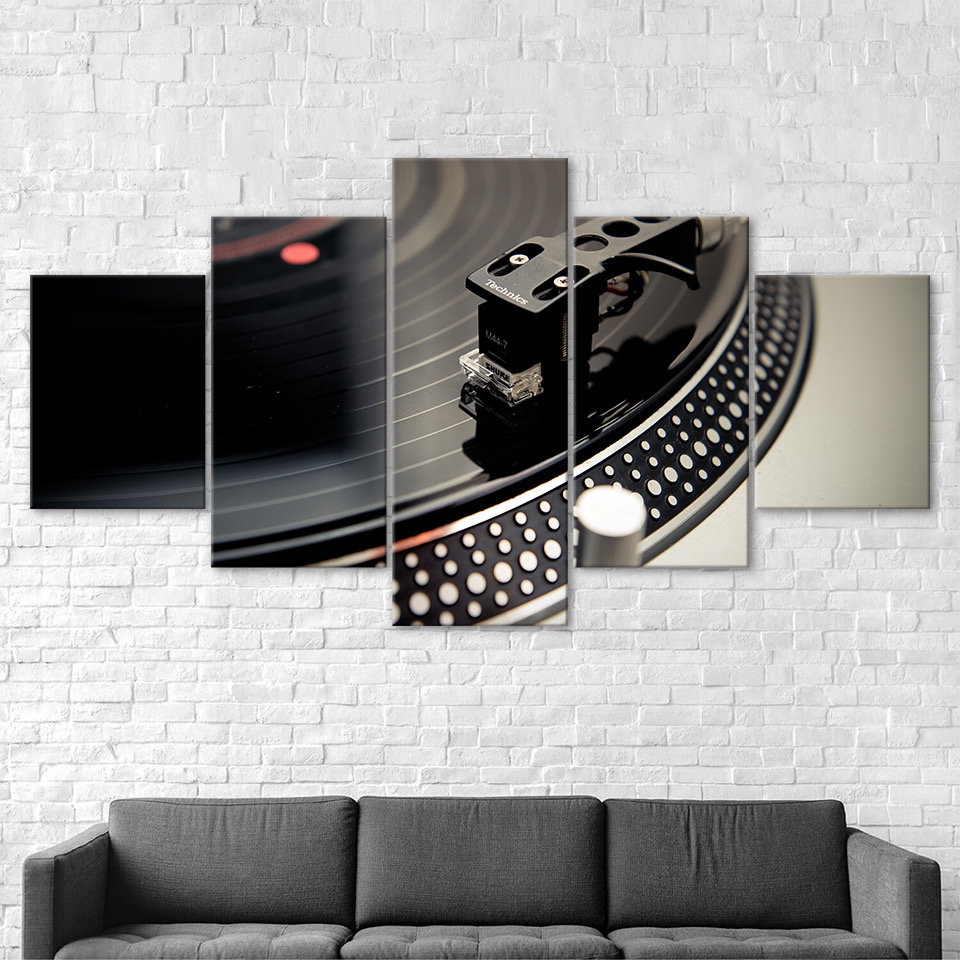 DJ Music Instrument Turntable 5 Piece Five Panel Canvas Print Modern ...