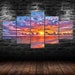 Horizon Ocean Sunset Red Sky Clouds Canvas 5 Piece Five Panel - Etsy