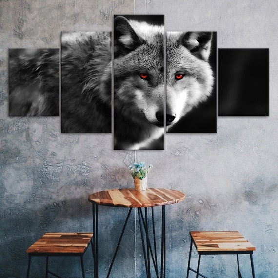 Gray Wolf With Red Eyes
