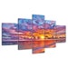 Horizon Ocean Sunset Red Sky Clouds Canvas 5 Piece Five Panel - Etsy