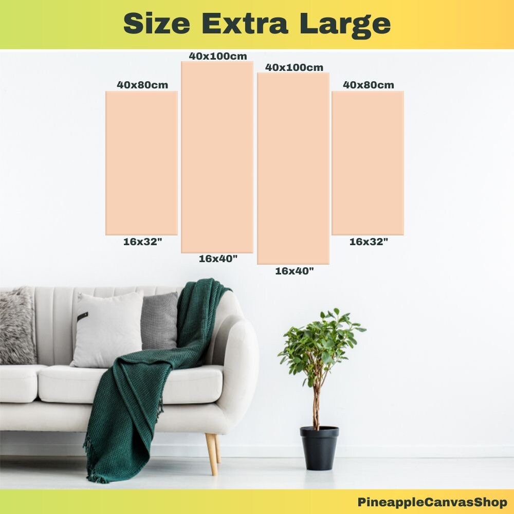 Custom Canvas 4 Piece Wall Art, Framed Multi Panel Canvas, Photos to ...