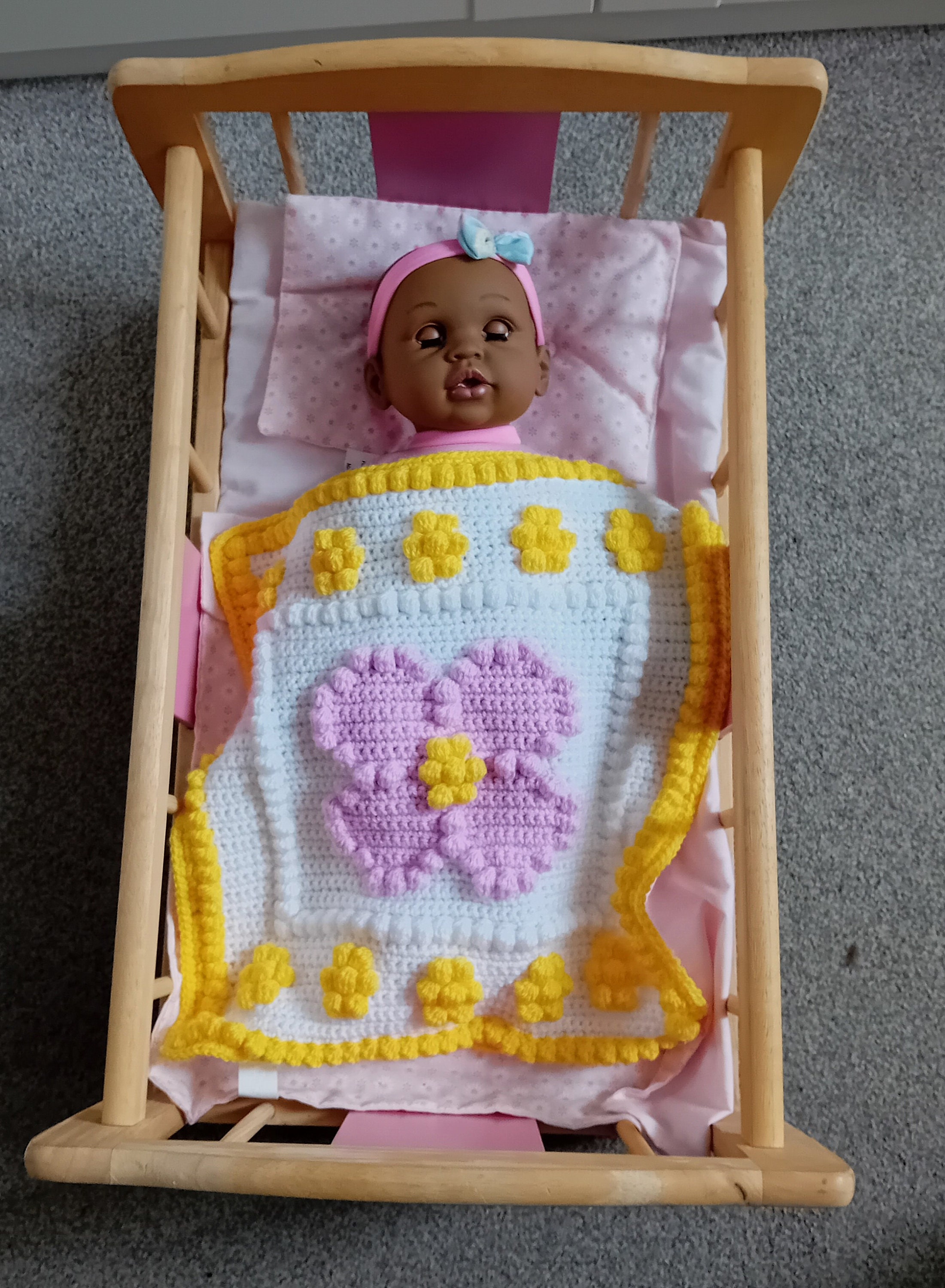 Flower Power Doll Cot Blanket Pattern - Digital Download - Etsy
