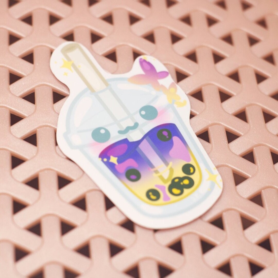 Boba Tea Drink Glossy Vinyl Sticker | Water Proof - Etsy