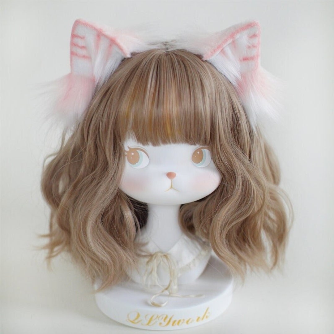 Realistic Pink Cat Ears and Tail Set,cat Ears Plush Toy,kitten Ears ...