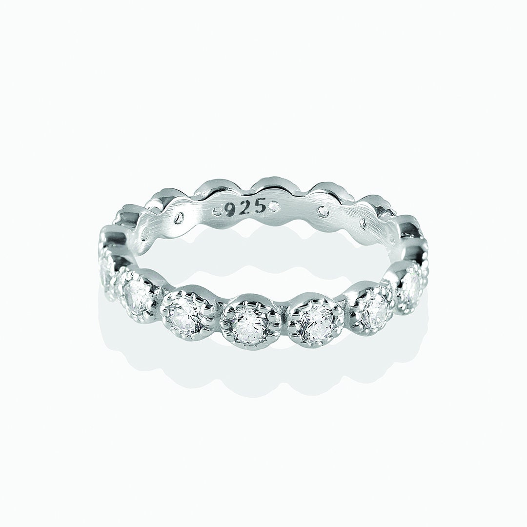 CZ Eternity Ring, CZ Eternity Band, Wedding Ring, Anniversary Gift, CZ ...