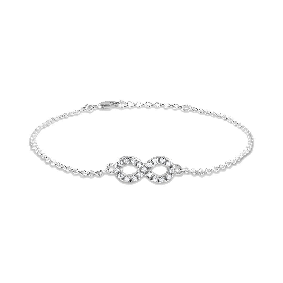 Infinity Love Bracelet With Cubic Zirconia, Eternity Charm Bracelet ...