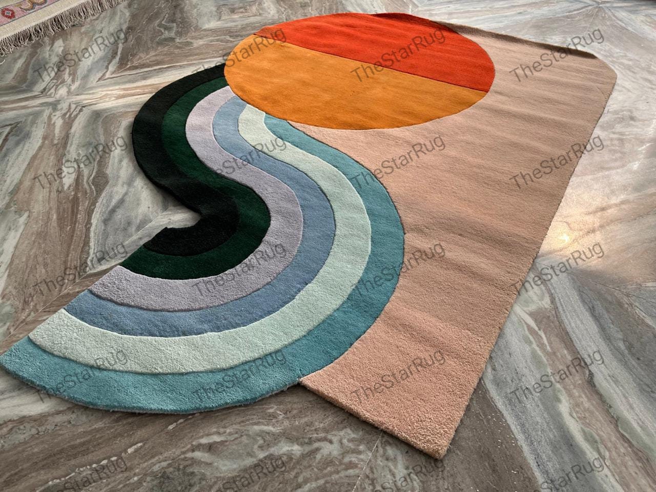 Hand Tufted Irregular Shape Custom Design Wool Rug Hand Tuft Tufted New ...