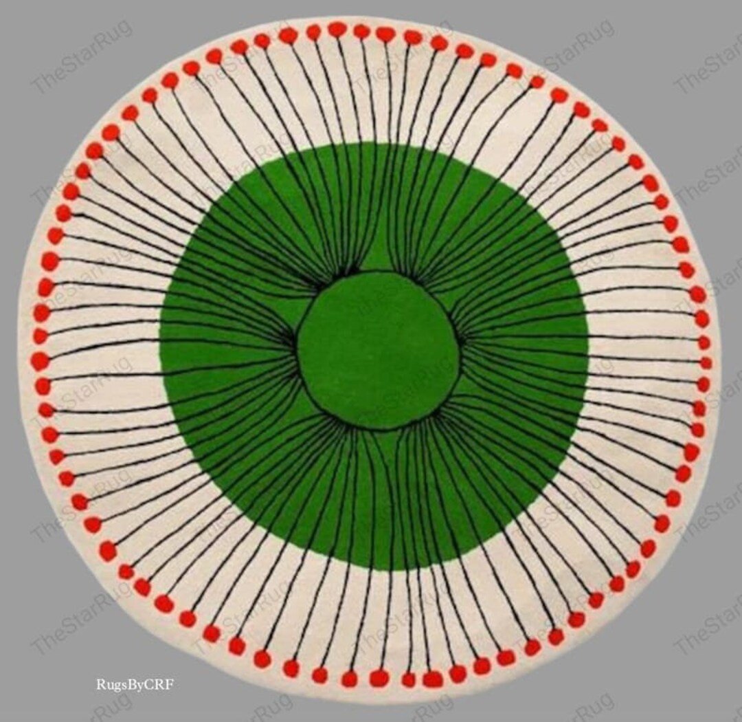 Hand Tufted Indian Rangoli Round Custom Most Luxury Hand-tufted Modern ...