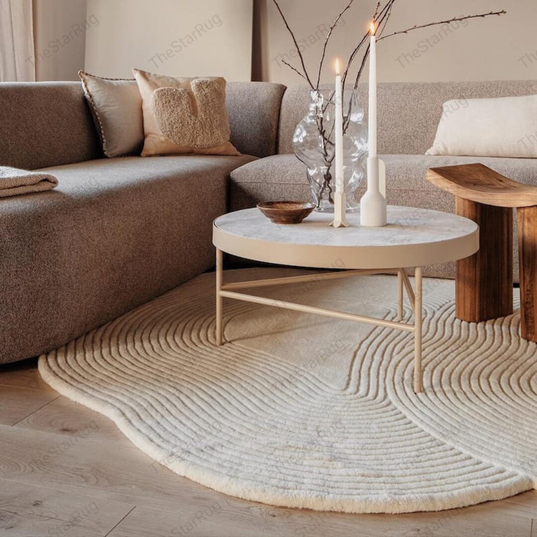 Hand Tufted Rug Irregular Shaped Rug Rugs for Living Room Handmade ...