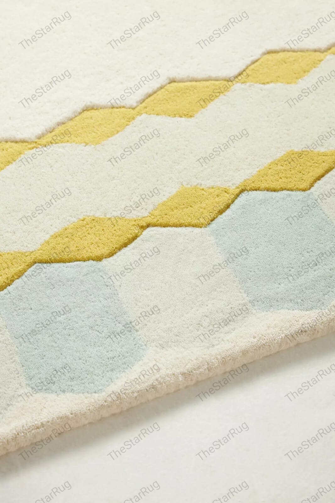 Hand-tufted Ryleigh Rug Yellow Beige Soft Blue Rug Hand Tuft Tufted ...