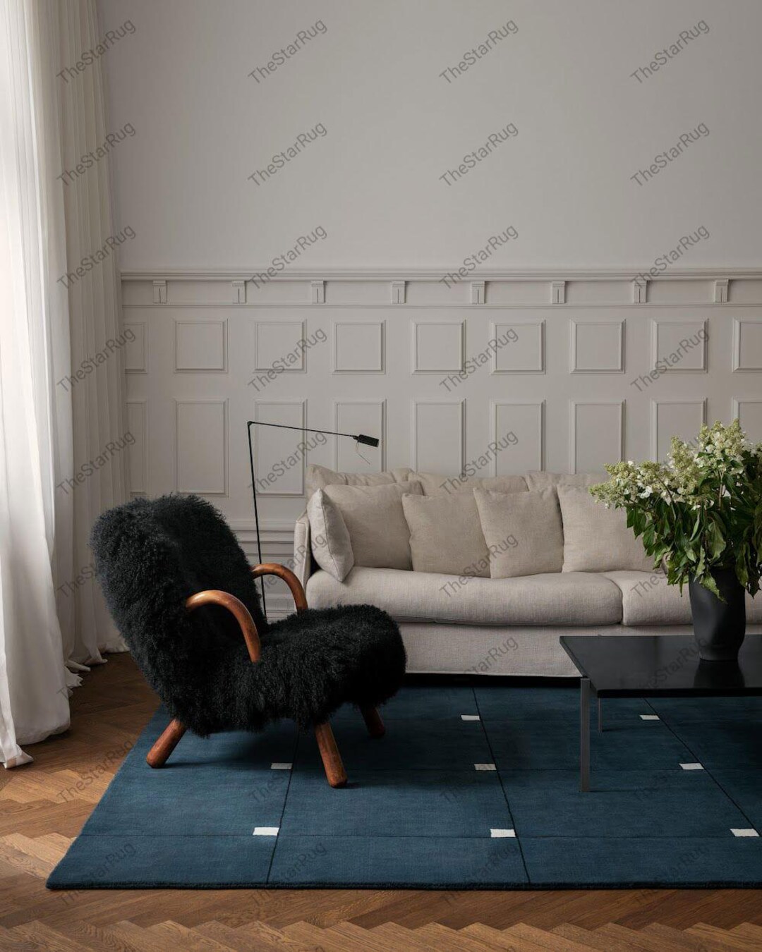 New Authentic Hand Tufted Rug Modern Box Rug Grid Rust Solid Colored ...