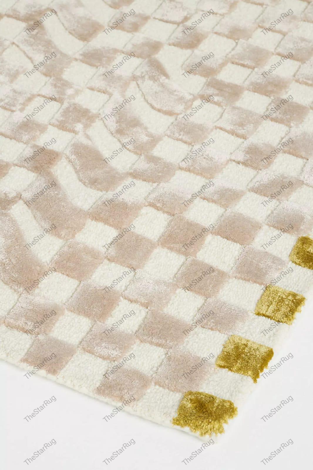 Hand Tufted Julia Rug Brix Box Wool Viscose Area Rug for Bedroom ...
