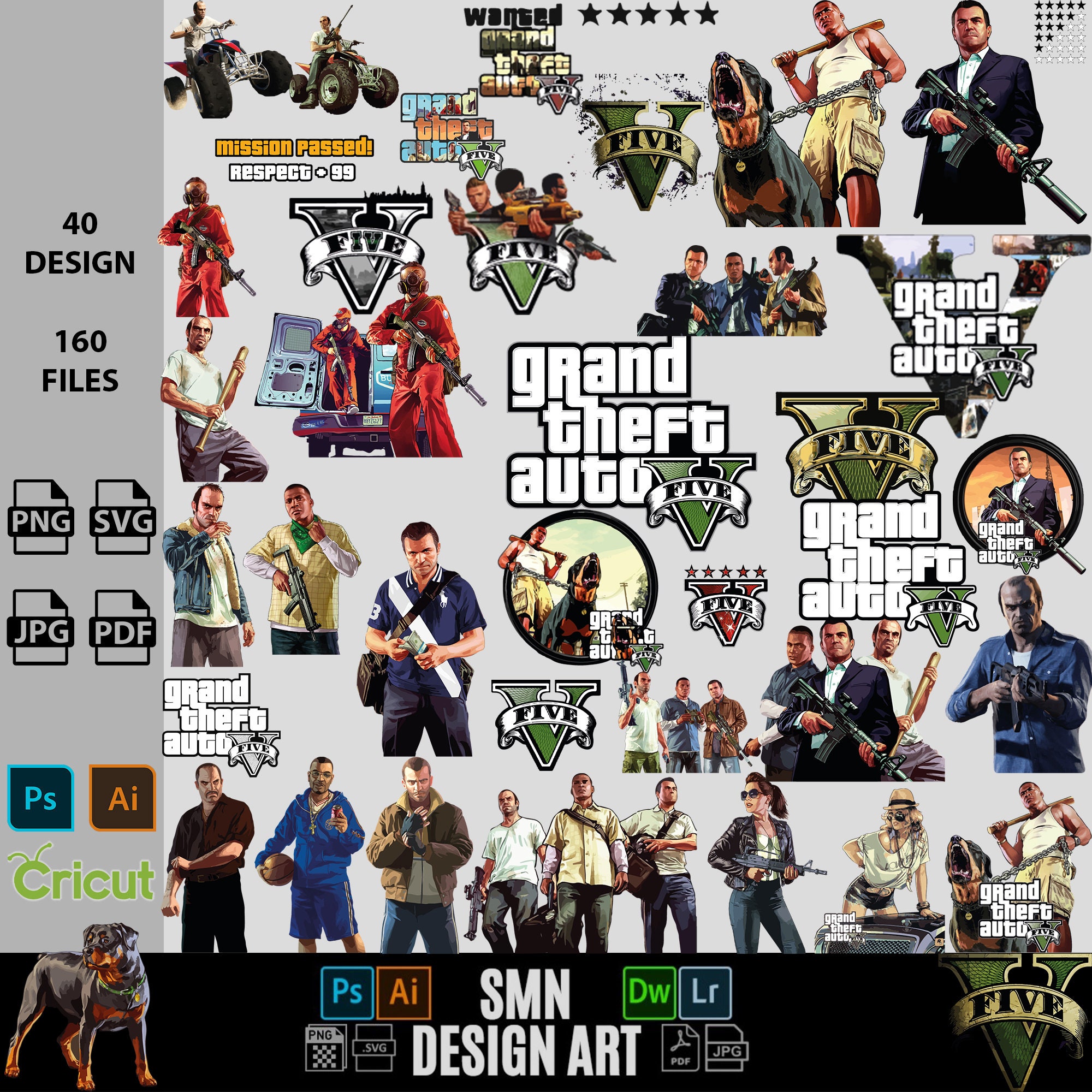 GTA V Svg Sticker Svg Bundlegame Svg Drawing PNG EPS Svg - Etsy Australia