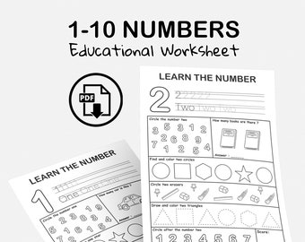 Numbers 1-10, Tracing Numbers, Kids Number Tracing Worksheets ...
