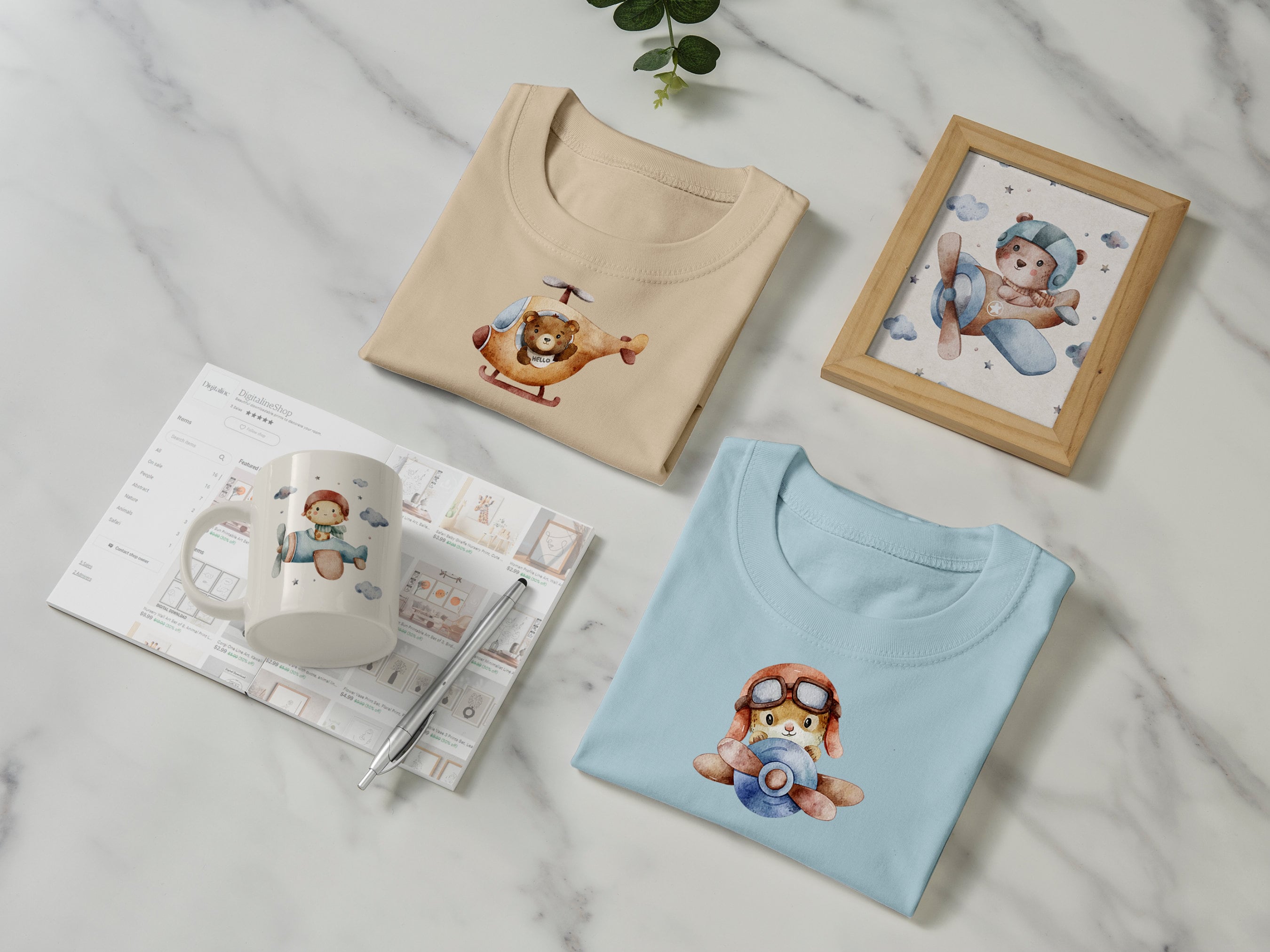 Flying Animals Prints, Animals PNG Bundle, Watercolor Animals Set ...