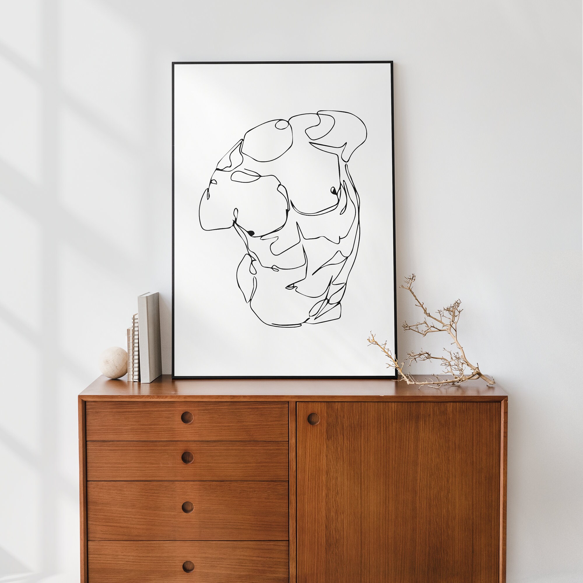 Male Body One Line Drawing Printable, Greek God Statue, Man Body ...