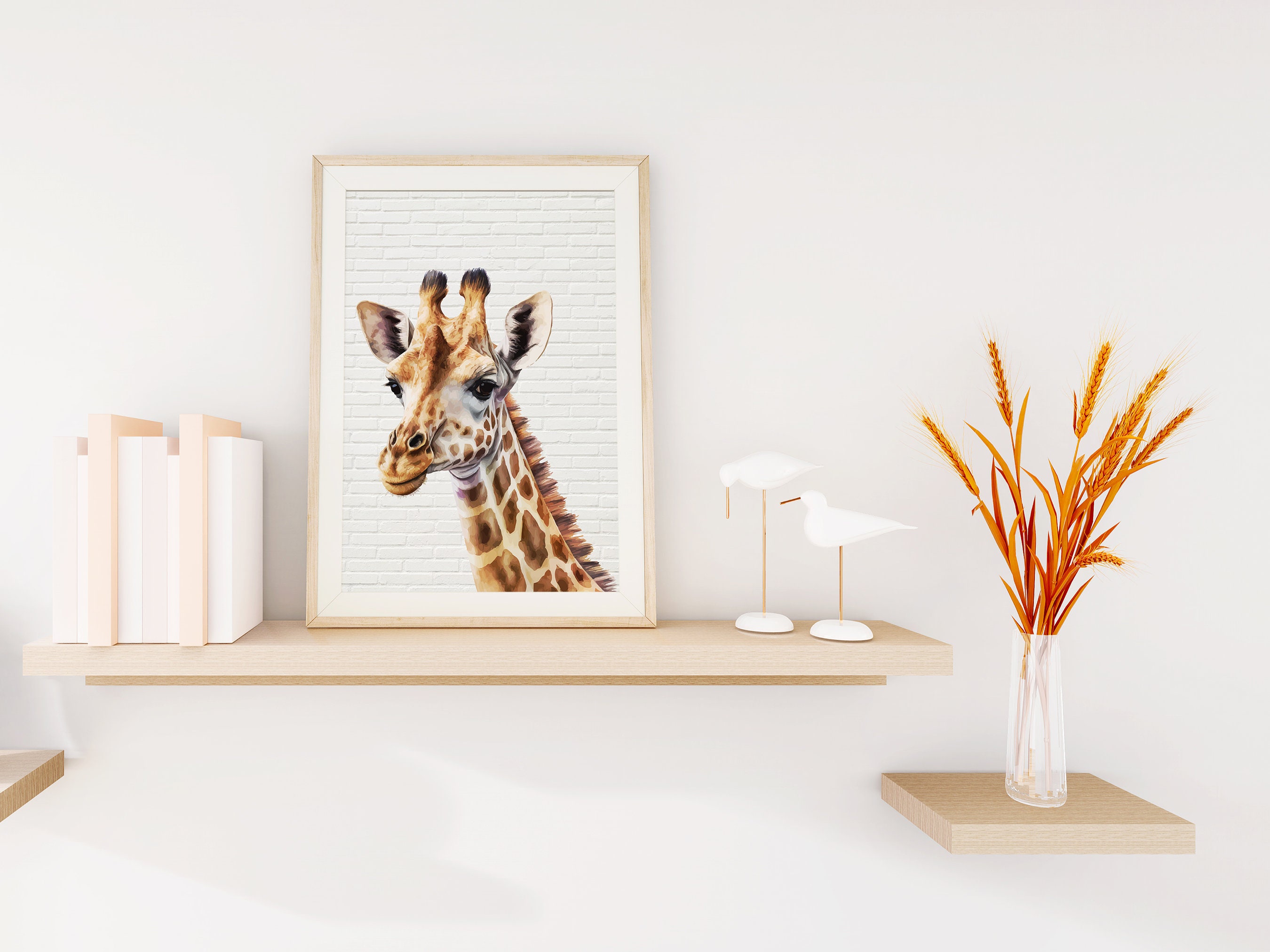 Baby Giraffe Nursery Print Cute Baby Safari Animals Wall Art - Etsy
