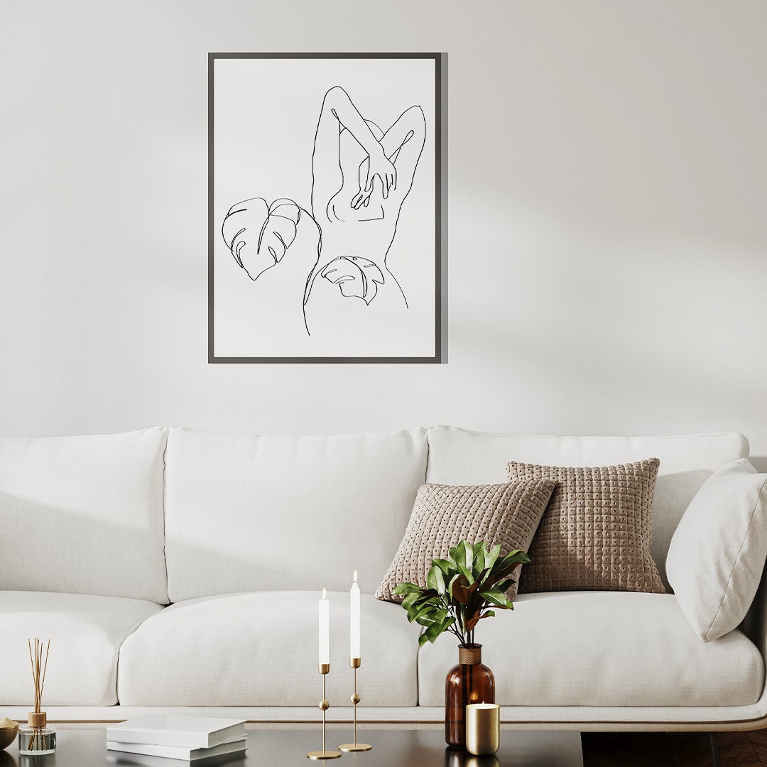 Female Line Art Set of 2, Body Positive PNG & SVG Clipart, Female Plant ...