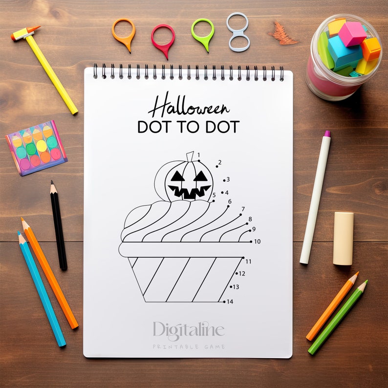 40 Activity Pages of Halloween Dot to Dot Kids Game, Printable ...