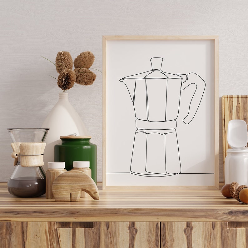 Makineta Print, Moka Pot Line Art, Coffee Expert Printbale, Espresso ...