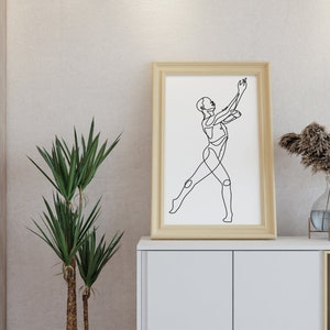 Male Dancer Line Art Set of 9 Wall Art, One Line Men Dancer Ballerina ...