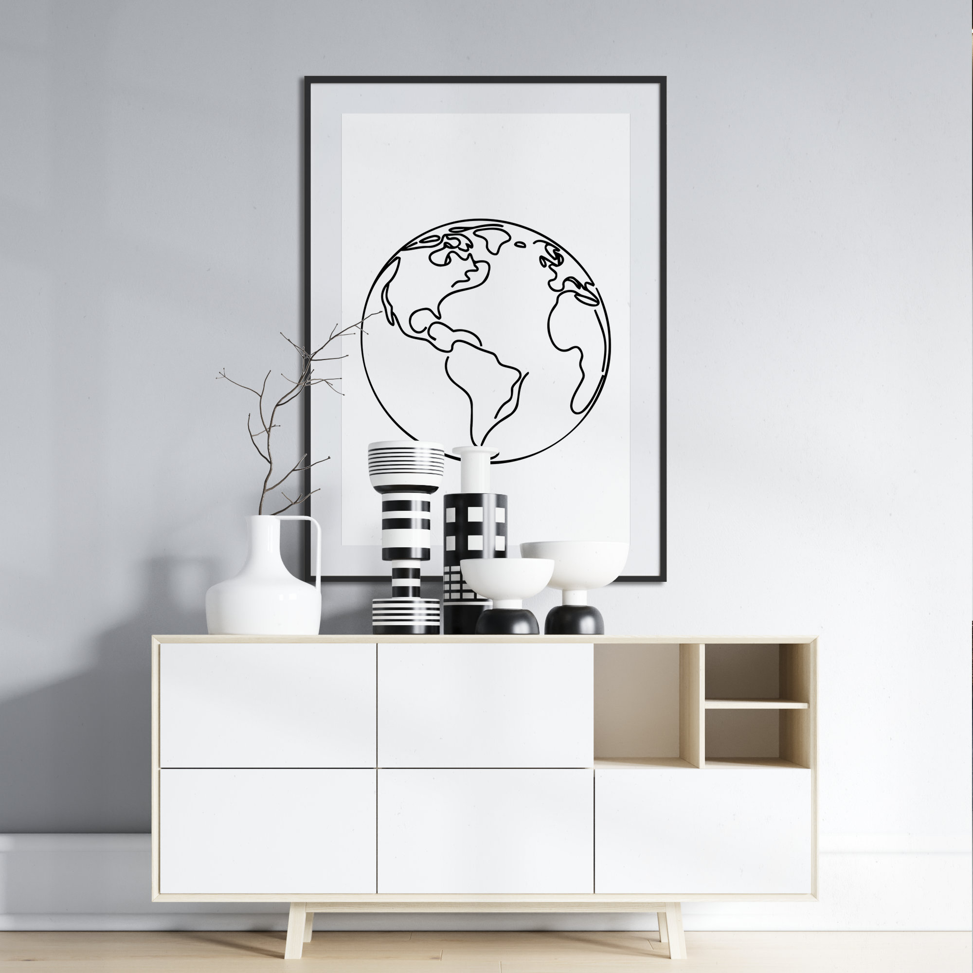 World Map Printable, Globe Line Art, Earth Line Drawing, One Line World ...