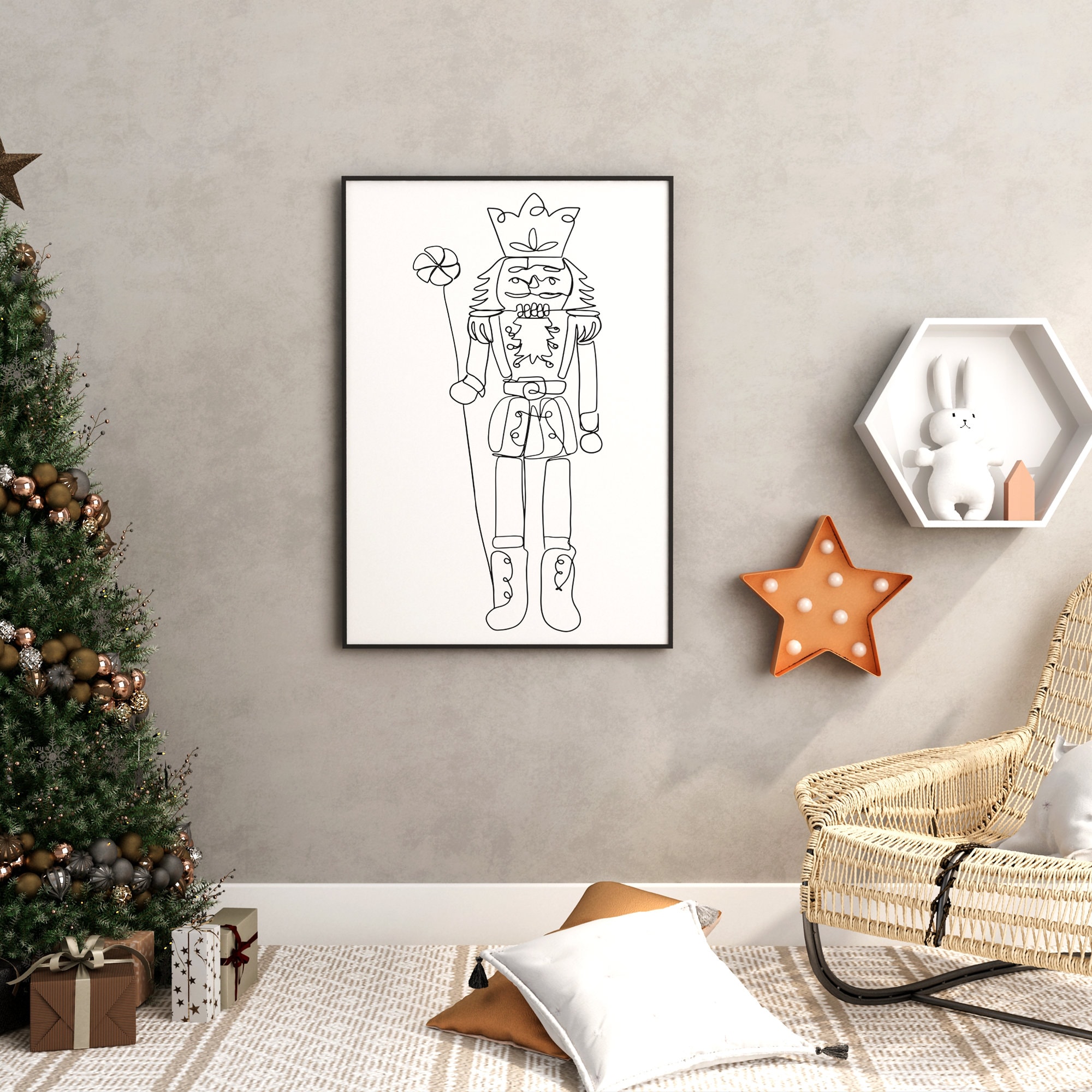 Nutcracker Line Art, Christmas Nutcracker Print, Nutcracker PNG & SVG ...