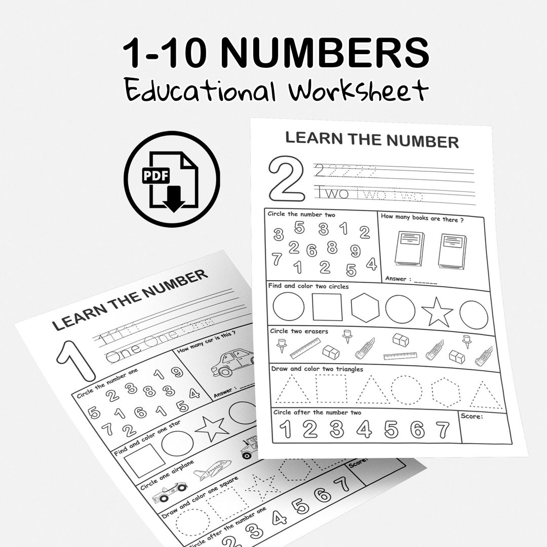 Number Tracing 1-10 Preschool Printable Worksheet Learning Numbers ...