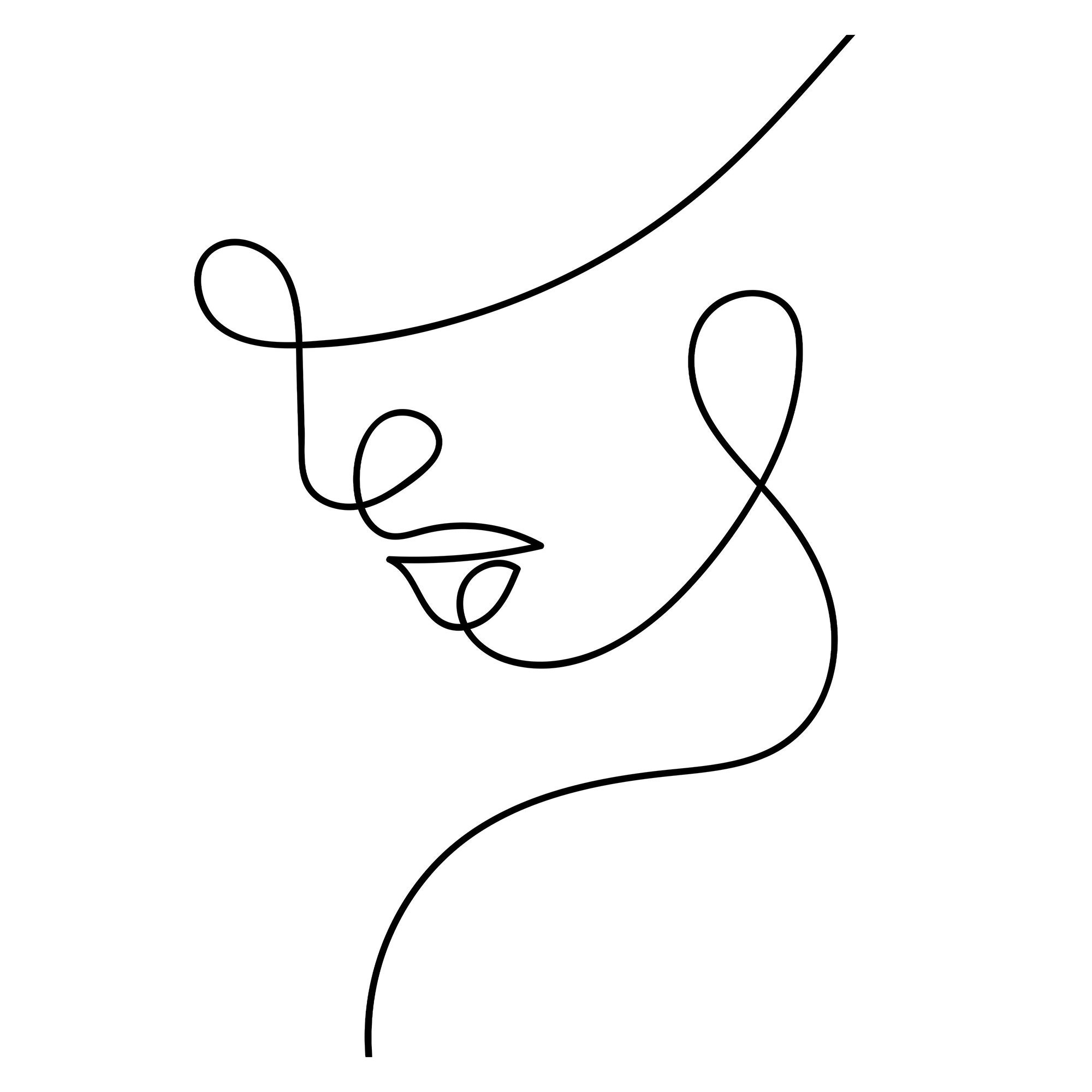 Woman Profile Line Art Wall Art Print Wall Decor Minimalist - Etsy