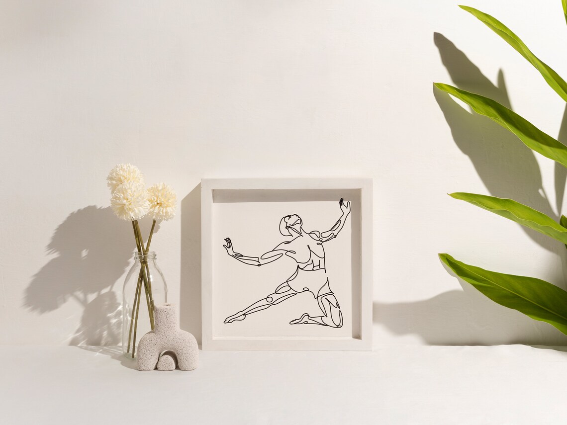 Male Dancer Line Art Set of 9 Wall Art, One Line Men Dancer Ballerina ...