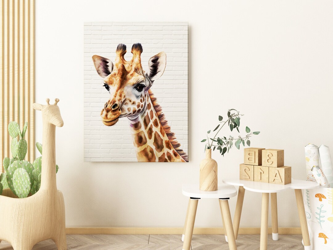 Baby Giraffe Nursery Print, Cute Baby Safari Animals Wall Art, Giraffe ...