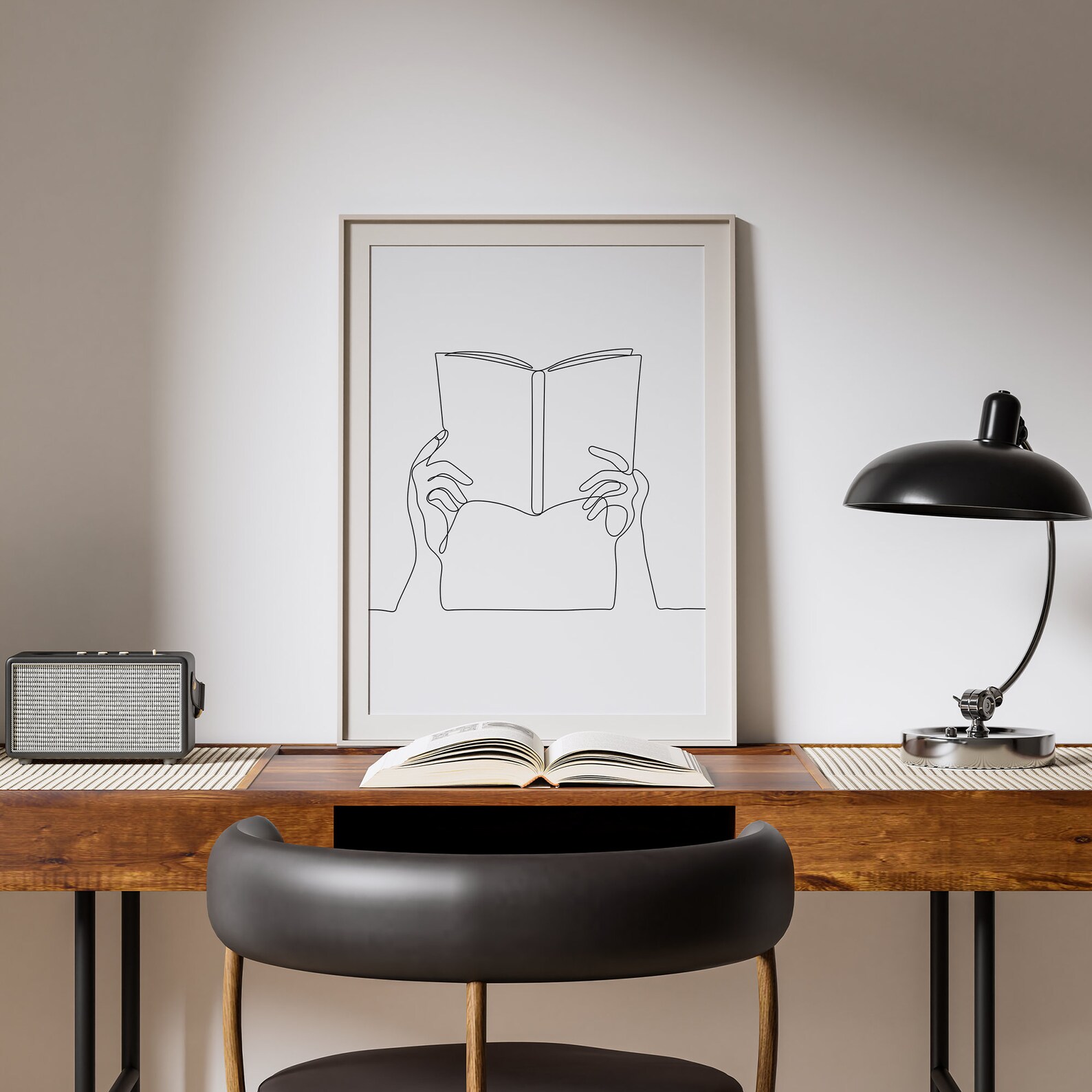 Reading Book Print, Minimalist Book Wall Art, Reading One Line Drawing ...