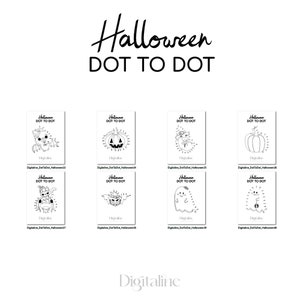 40 Activity Pages of Halloween Dot to Dot Kids Game, Printable ...