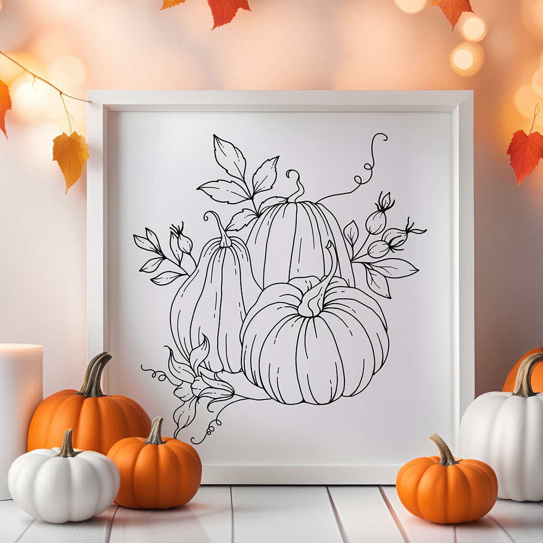 Pumpkin Line Art, Pumpkin SVG & PNG Clipart, Halloween Pumpkins Line ...