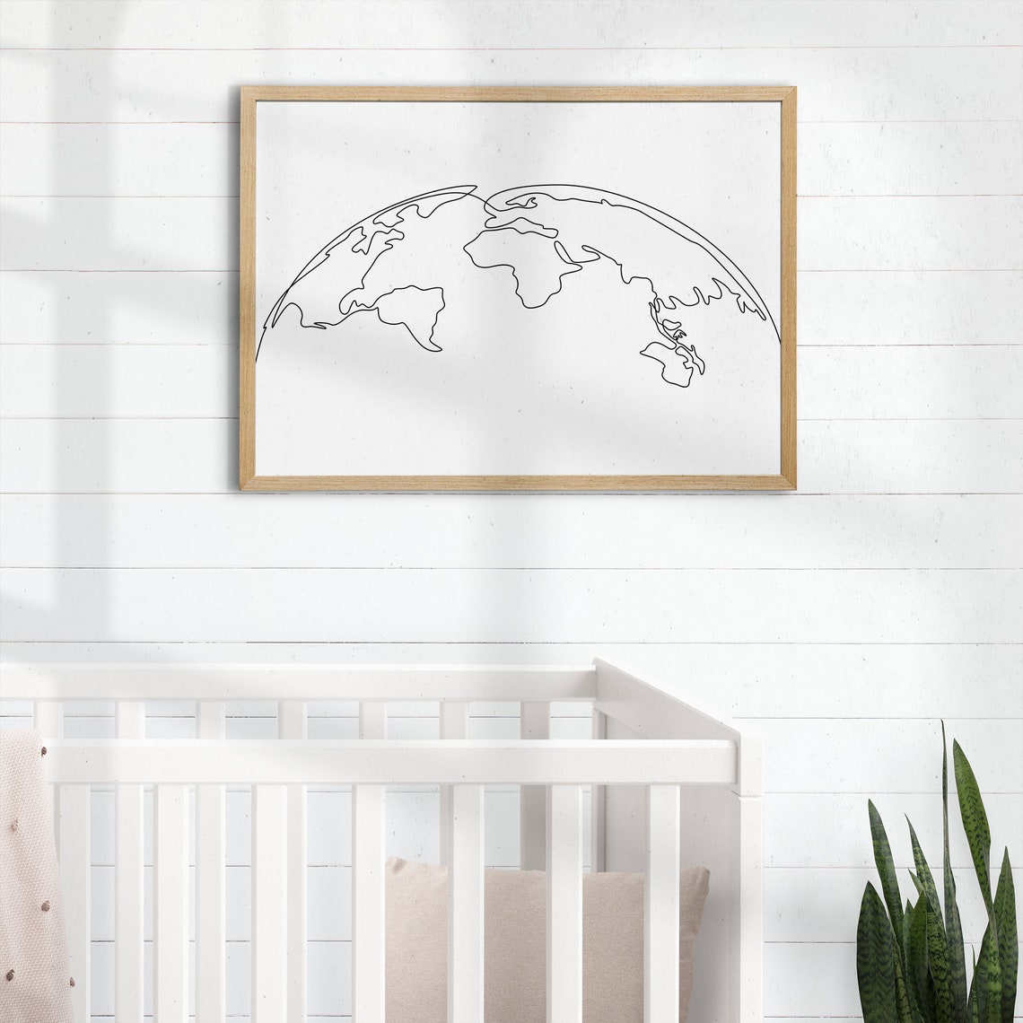 Digital Globe One Line Art, World Line Drawing, Minimalist World Map ...
