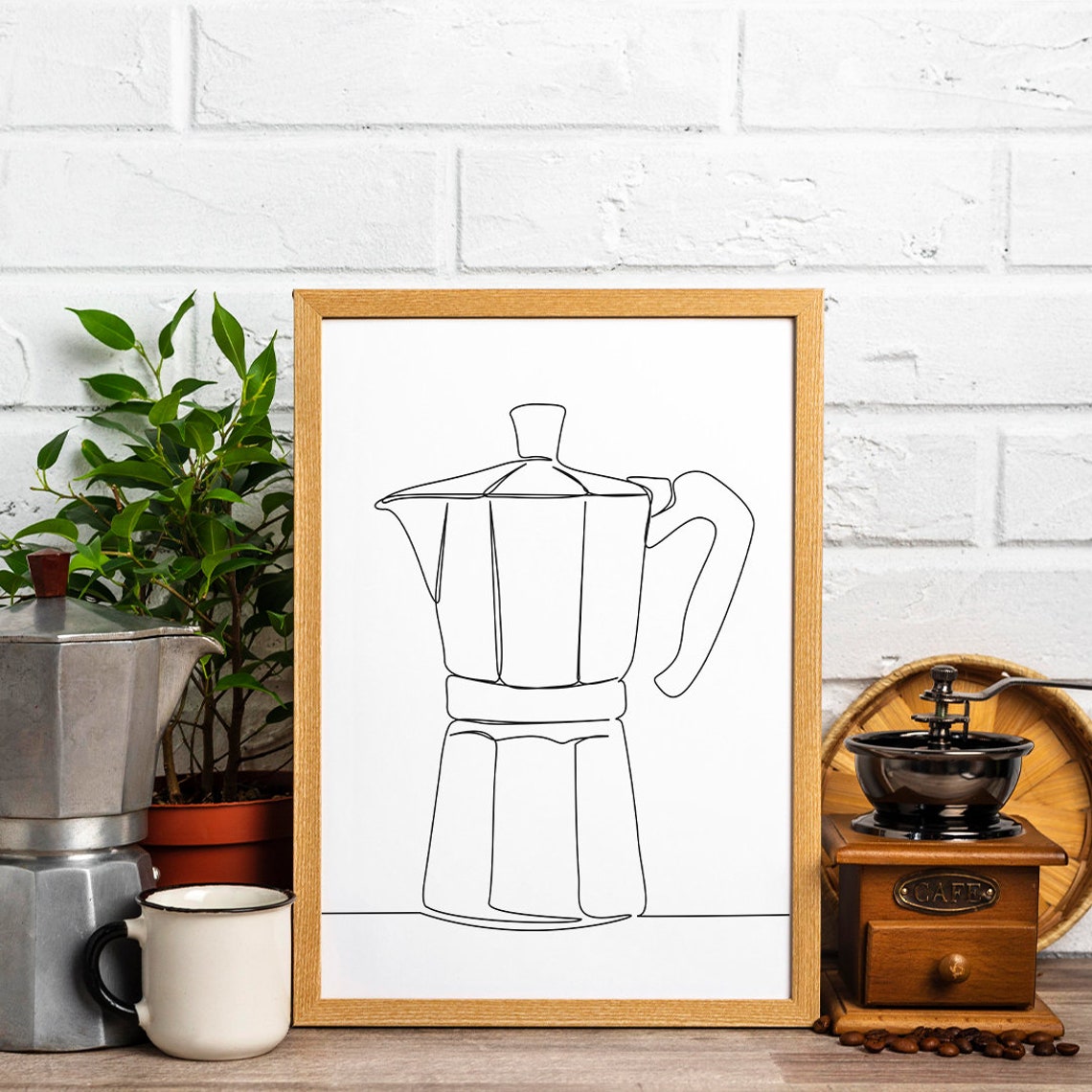Makineta Print, Moka Pot Line Art, Coffee Expert Printbale, Espresso ...