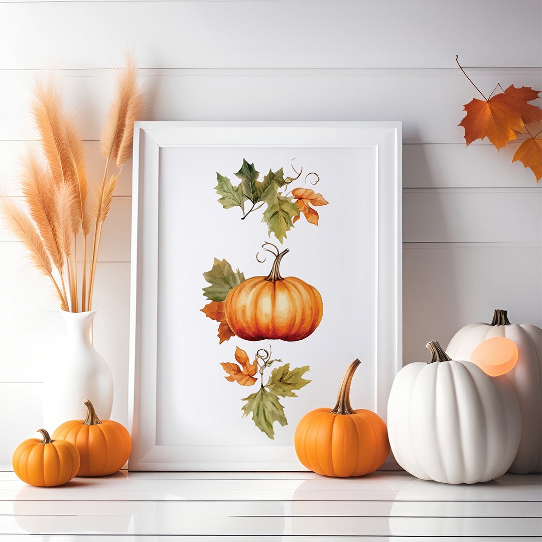 Pumpkin Watercolor Clip Art Bundle, Pumpkin SVG & PNG Clipart ...