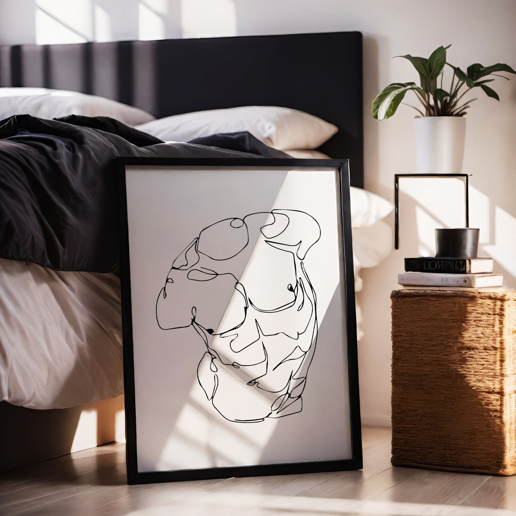 Male Body One Line Drawing Printable, Greek God Statue, Man Body ...