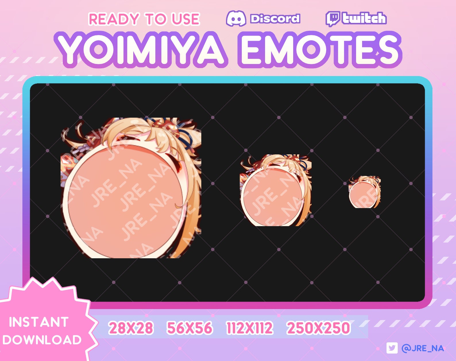 Yoimiya Genshin Impact Omegalul Emote for Twitch / Discord - Etsy UK