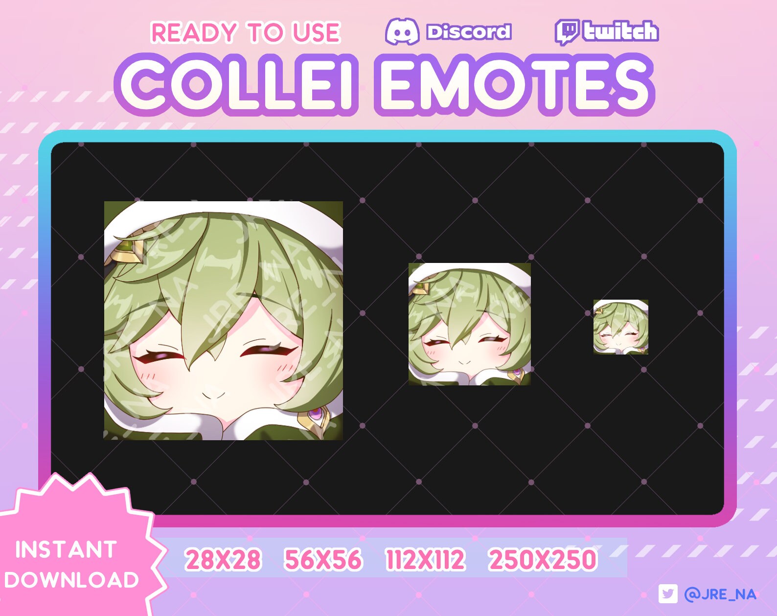 Collei Genshin Impact Comfy Emote for Twitch / Discord - Etsy