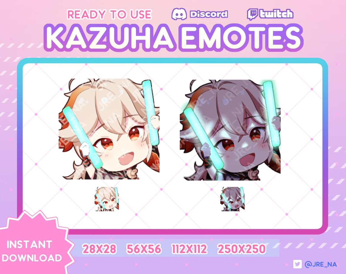 Kazuha Genshin Impact Rave Emote for Twitch / Discord normal - Etsy India