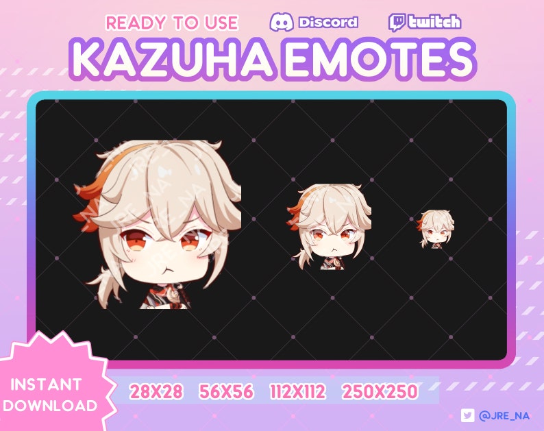 Kazuha Genshin Impact Pout Emote for Twitch / Discord - Etsy