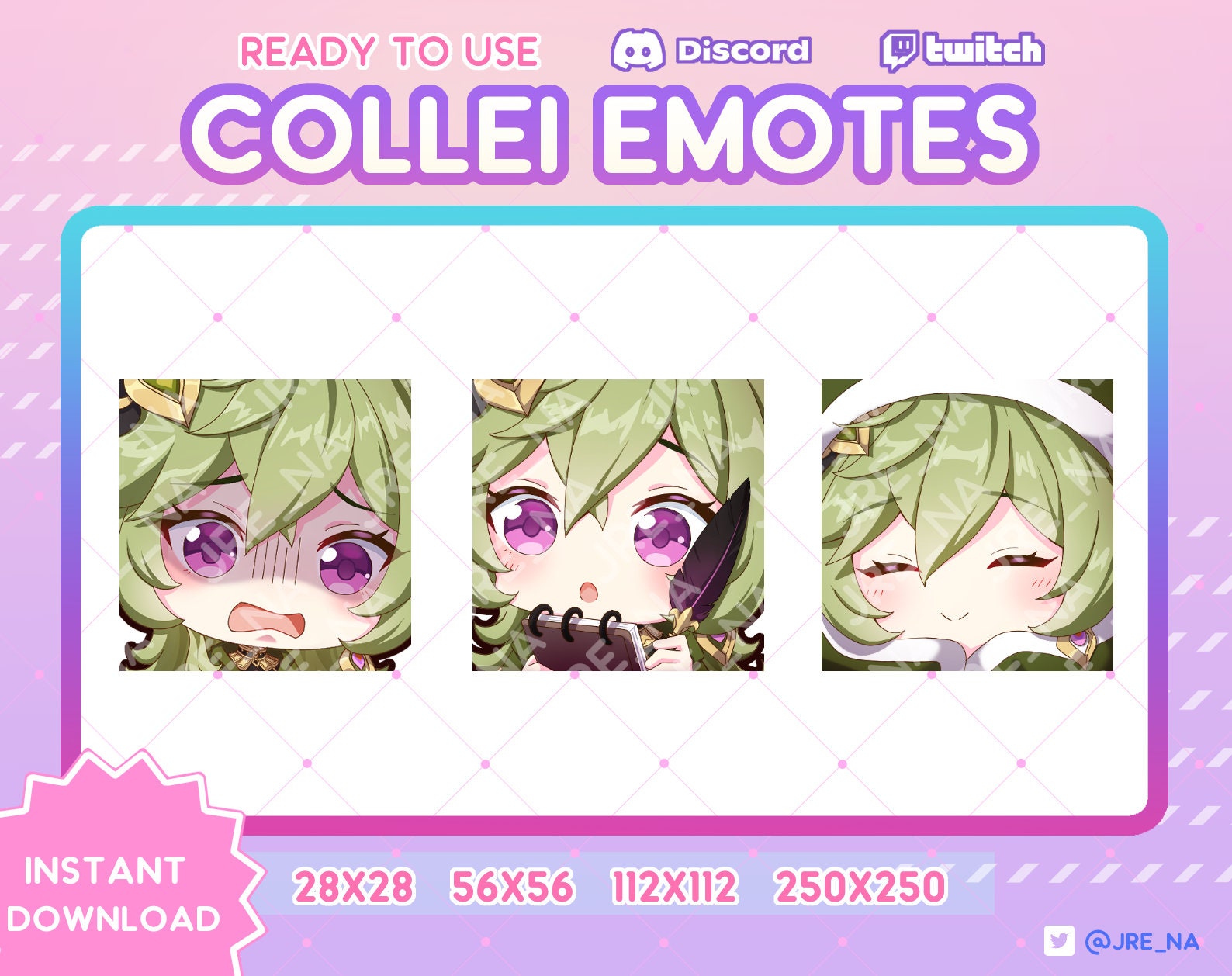 Collei Genshin Impact Three Emotes Bundle para Twitch / - Etsy México