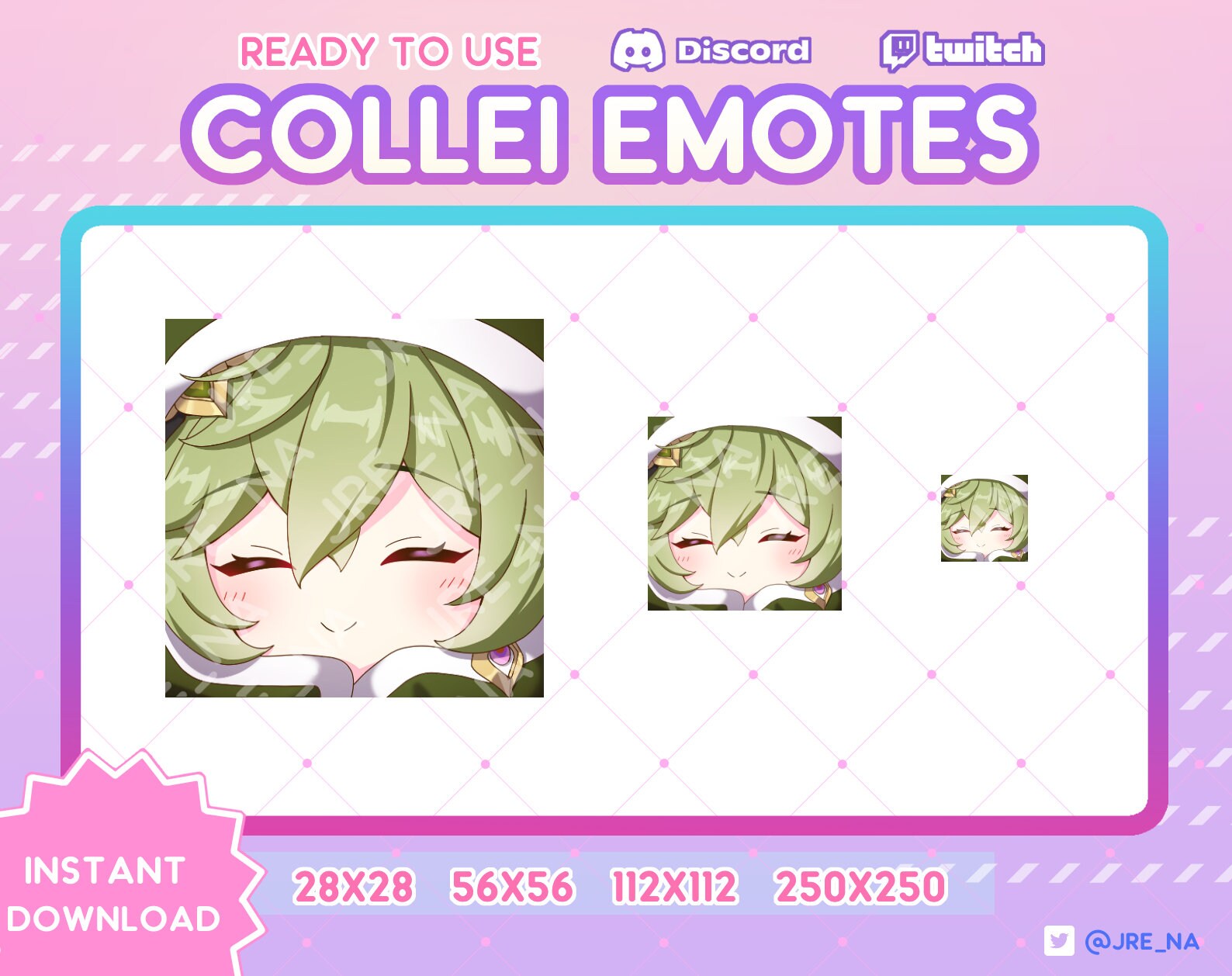 Collei Genshin Impact Comfy Emote for Twitch / Discord - Etsy