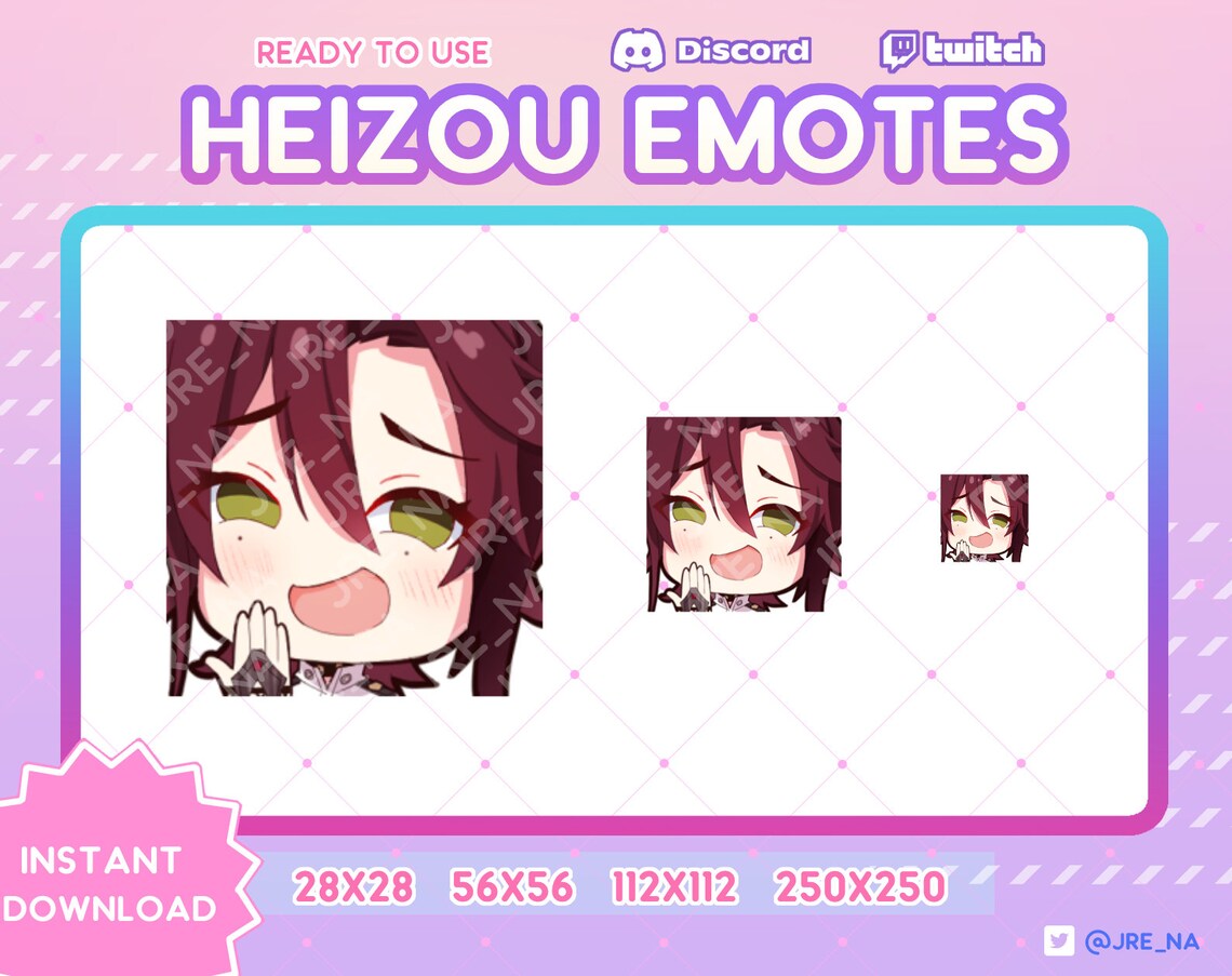 Heizou Genshin Impact Smug Emote for Twitch / Discord - Etsy