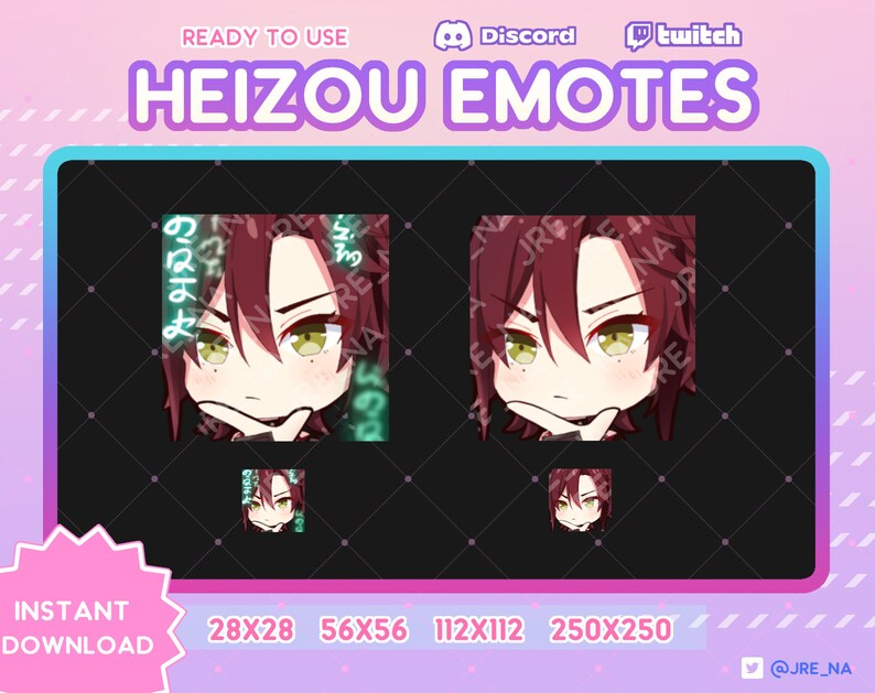 Heizou Genshin Impact Think Emote for Twitch / Discord with - Etsy
