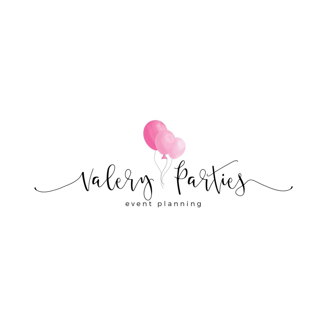 Premade Logo Designpink Balloons Logoparty Planner - Etsy