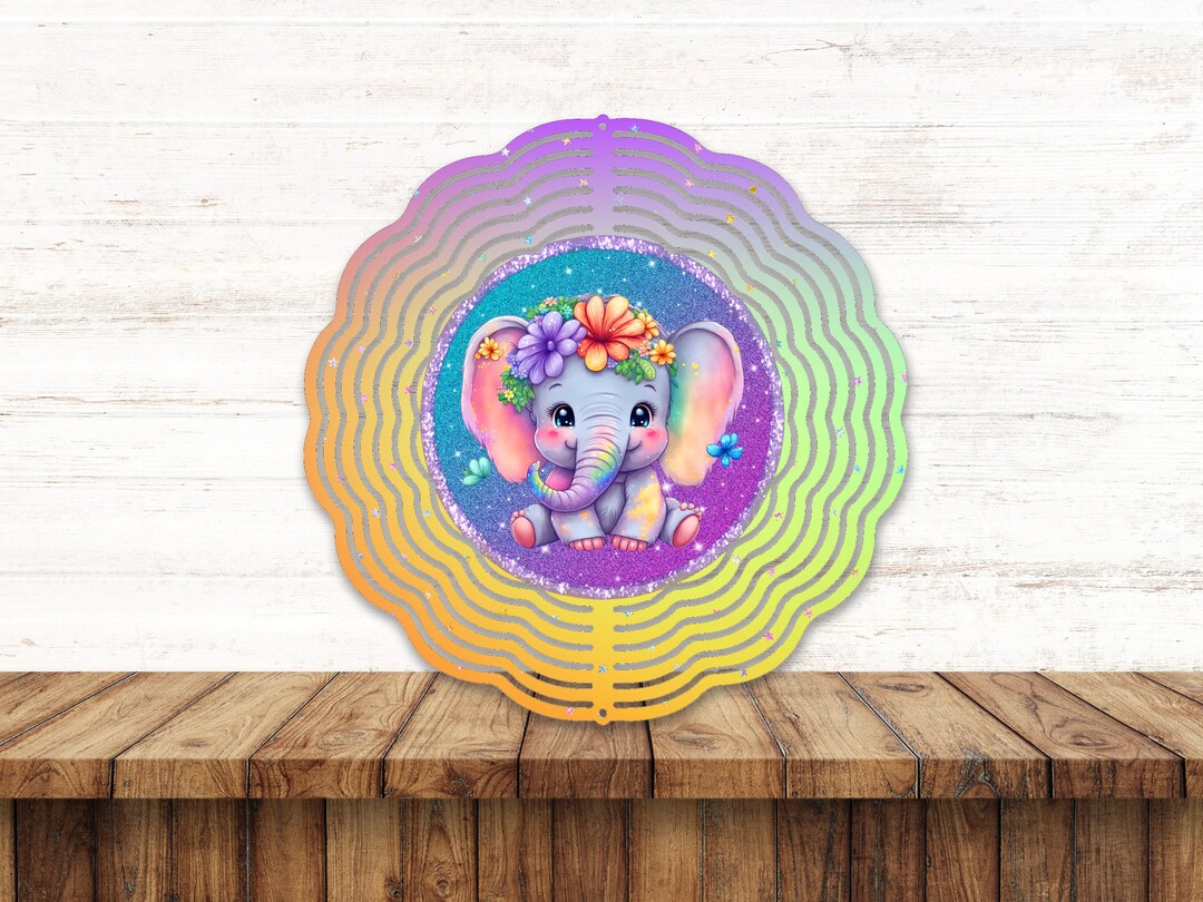 10in. Cute Baby Elephant Wind Spinner Digital Download - Etsy