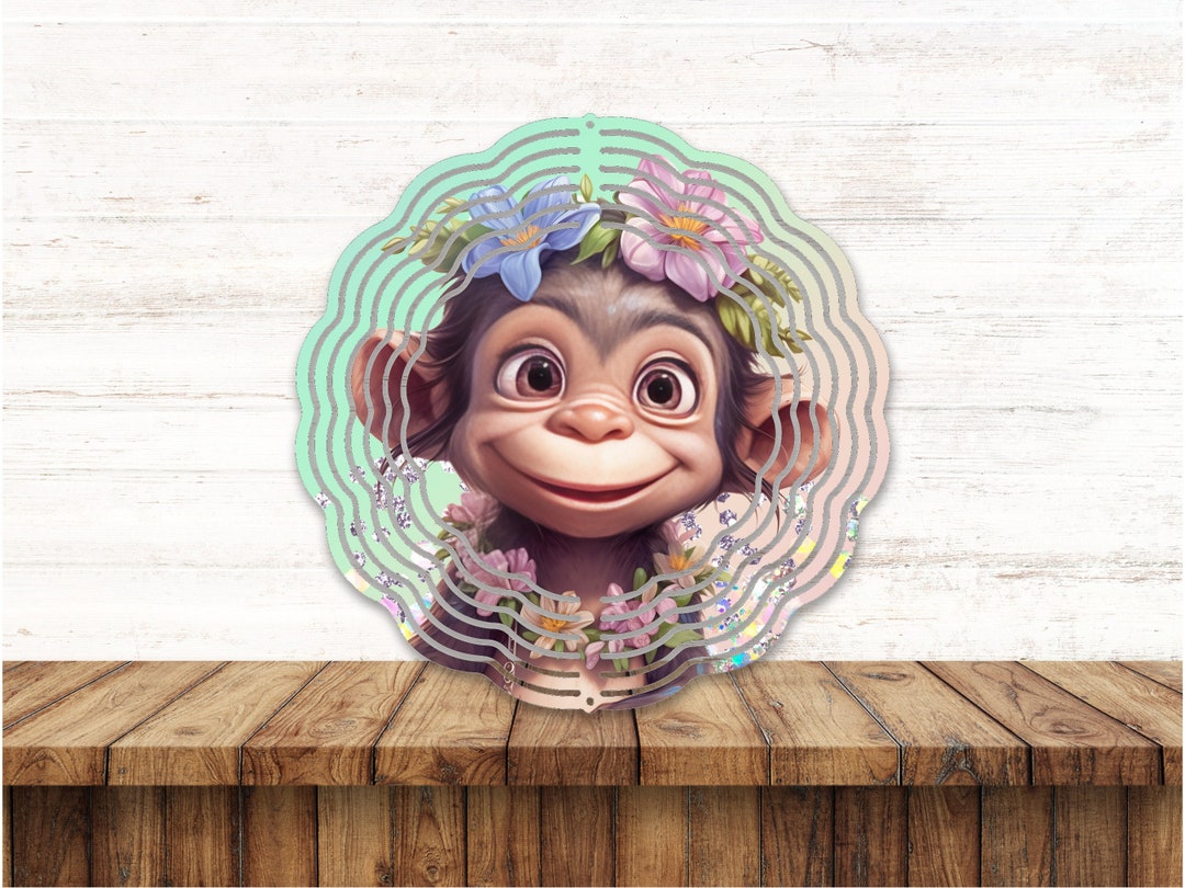 10in. Baby Monkey Wind Spinner Digital Download - Etsy