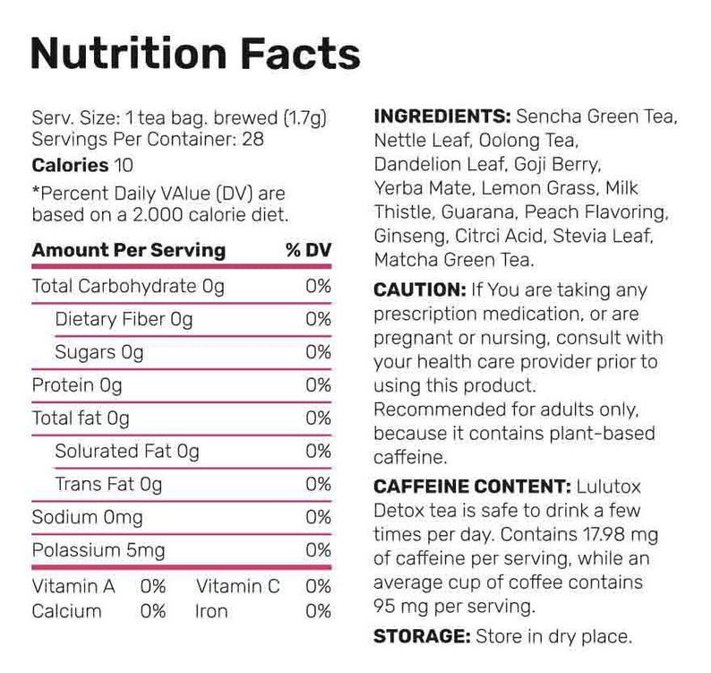 Lulutox Detox Tea - Etsy